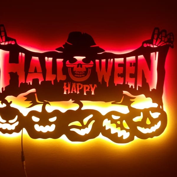 Halloween Lighted Sign - Etsy