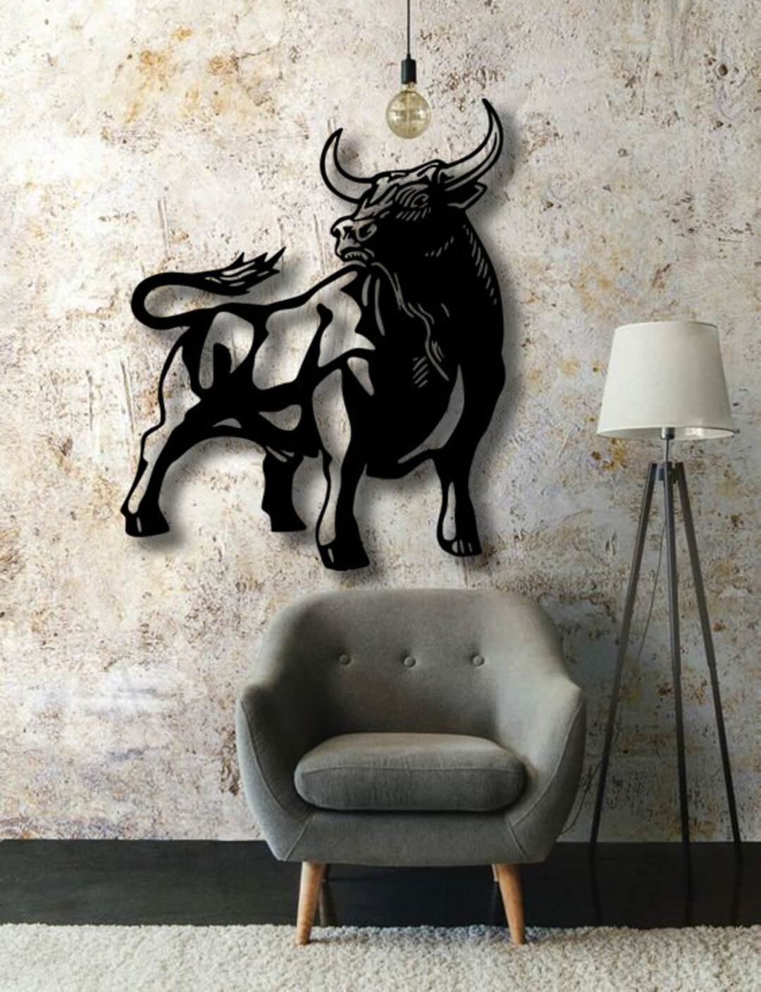 Metal Bull Wall Decor, Bull Metal Wall Art, Spiritual Decor, Wildlife ...