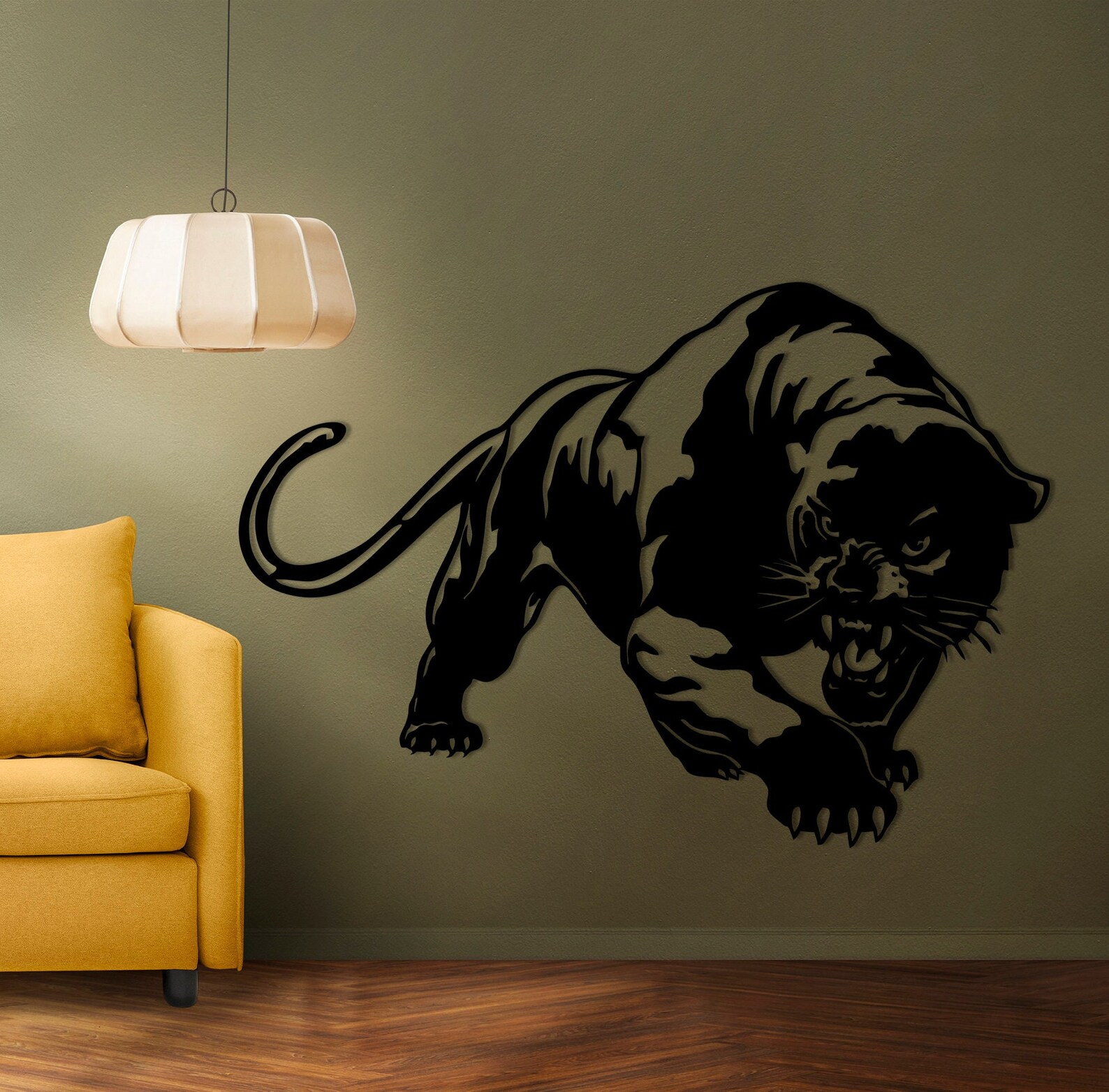 Black Panther Metal Wall Art: Panther Wildlife Decor - Etsy