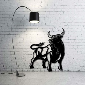 Metal Bull Wall Decor, Bull Metal Wall Art, Spiritual Decor, Wildlife ...