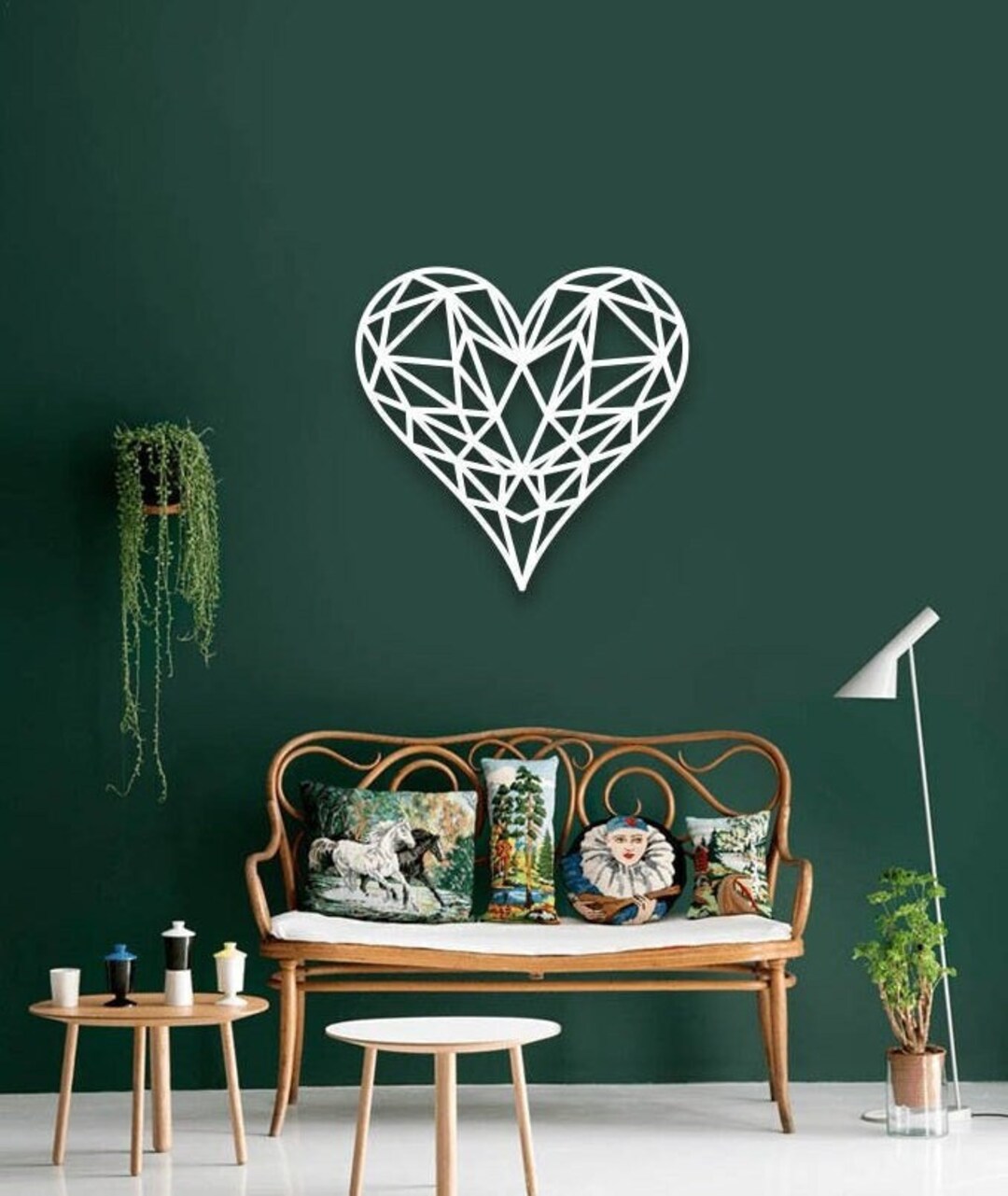Geometric Heart Metal Wall Art: Modern Wire Decor - Etsy