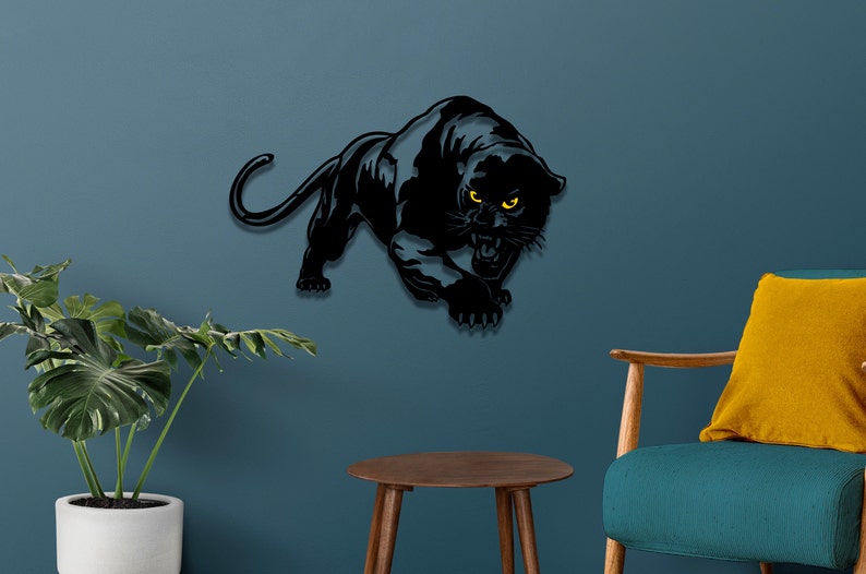 Colorful Black Panther Metal Wall Art: Wildlife Decor - Etsy