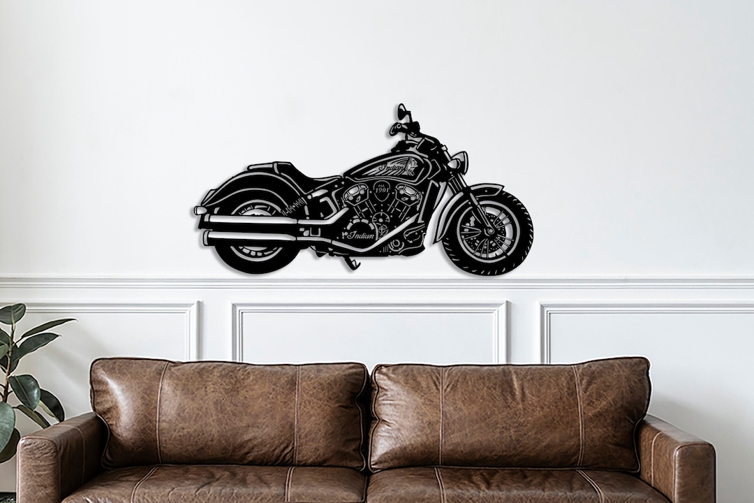 Steel Motorcycle Wall Art: Large Metal Bike Decor - Etsy