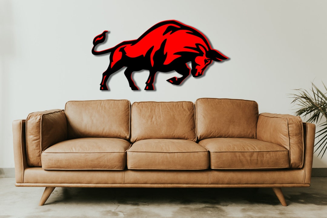 Bull Metal Wall Art, Bar Bull Sign, Cowboys Wall Decor, Rodeo Metal ...