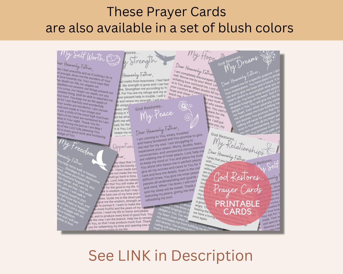 30 Printable Devotional Prayer Cards for Restoration Based on Bible ...