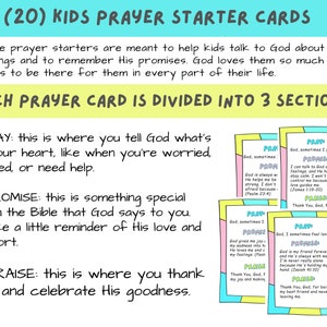 Prayer Cards for Kids, Bible Verse Scripture Cards, Family Devotions ...