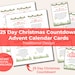 25 Days of Advent Calendar Christmas Countdown Bible Verse Cards ...