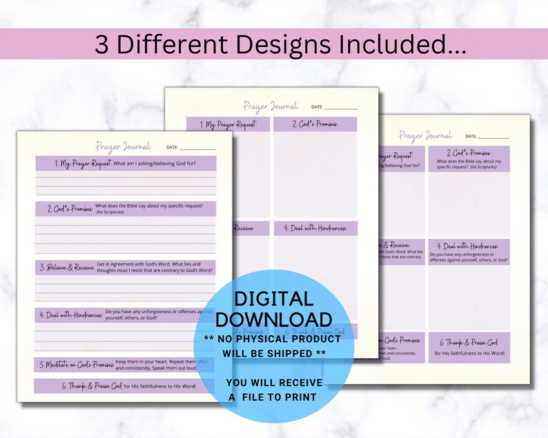 Prayer Journal Bible Study Planner Printable Christian Scripture ...