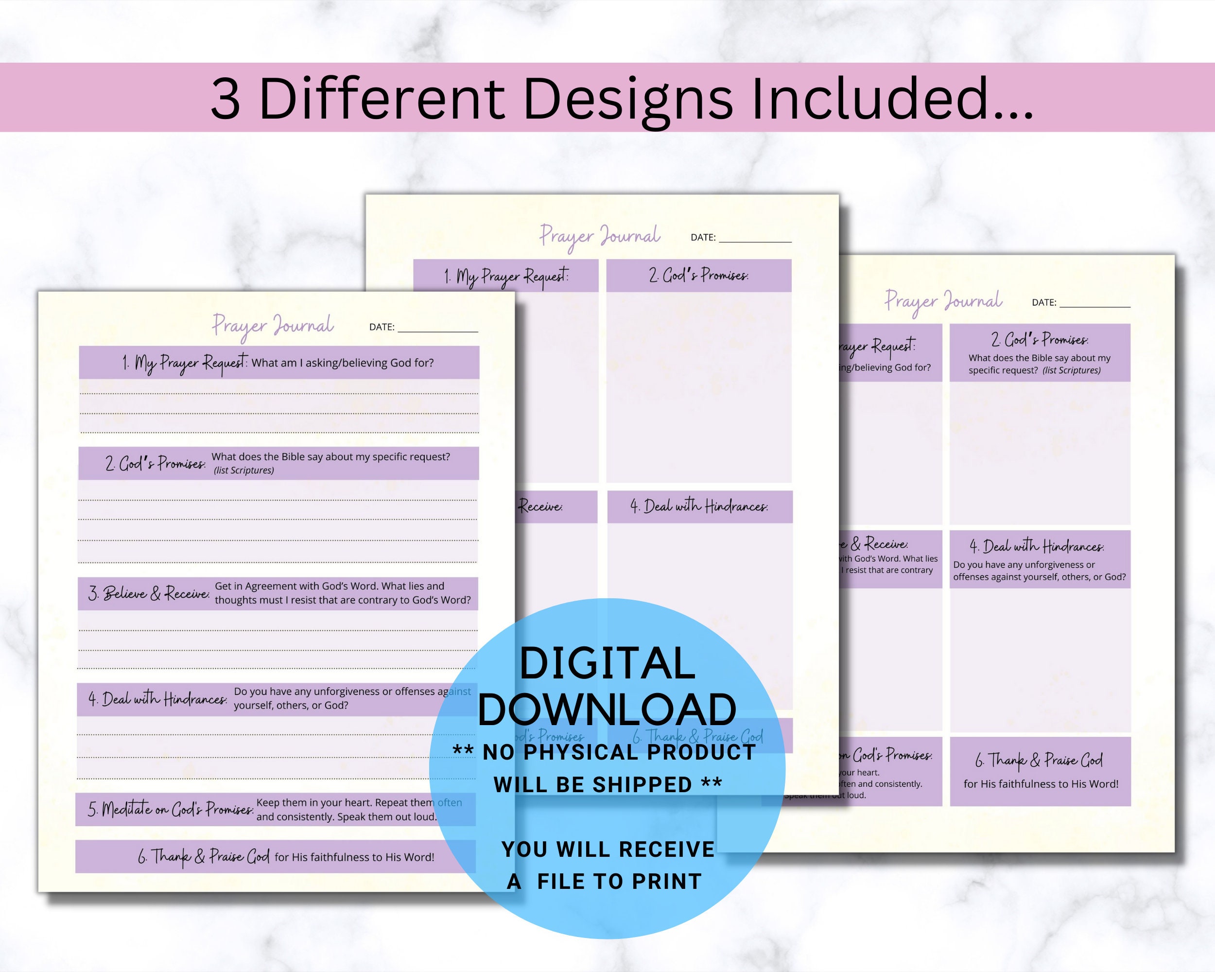 Prayer Journal Bible Study Planner Printable Christian - Etsy