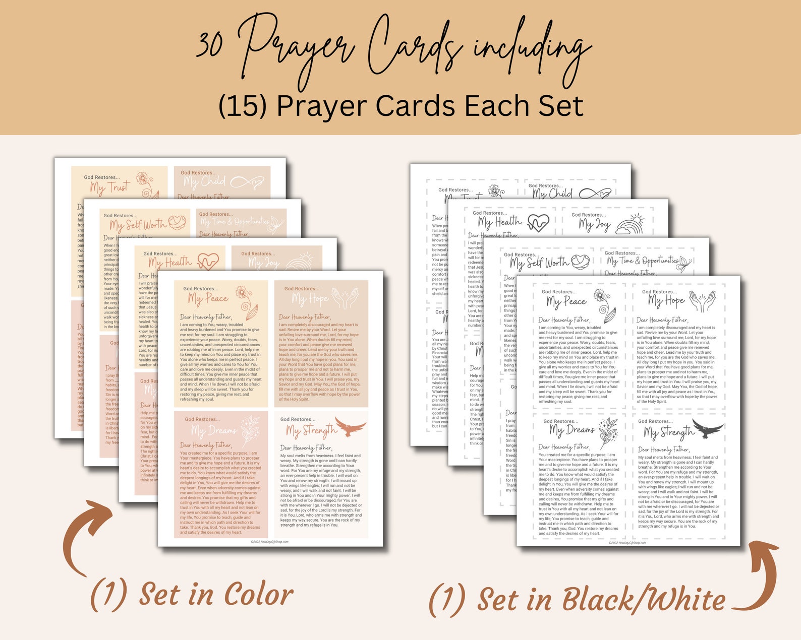 30 Printable Devotional Prayer Cards for Restoration Based on Bible ...