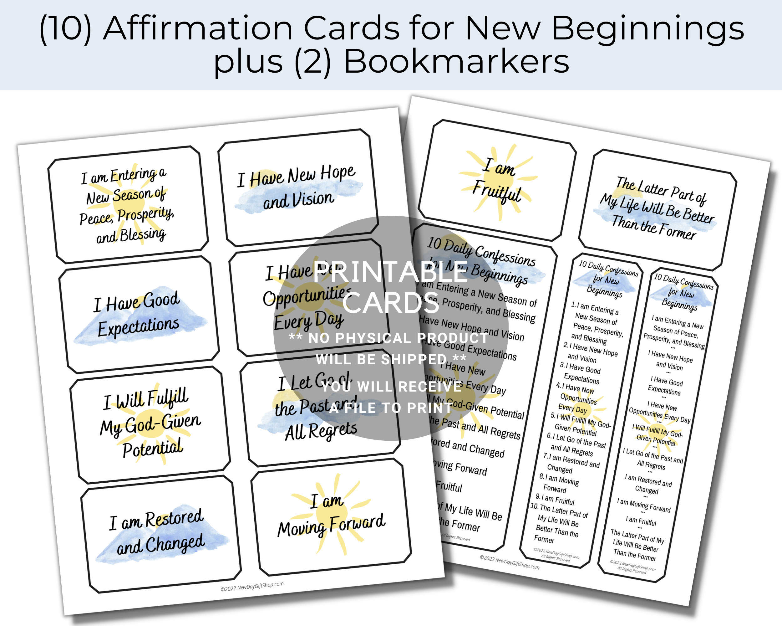 New Beginnings Scripture Affirmation Cards, Daily Bible Affirmations ...
