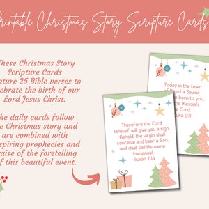 28 Christmas Story Scripture Cards Printable - Etsy