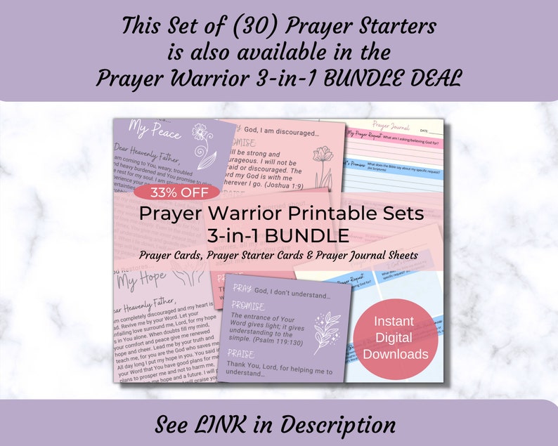 Prayer Cards Printable – Christian Prayer Starters With Bible Verses ...