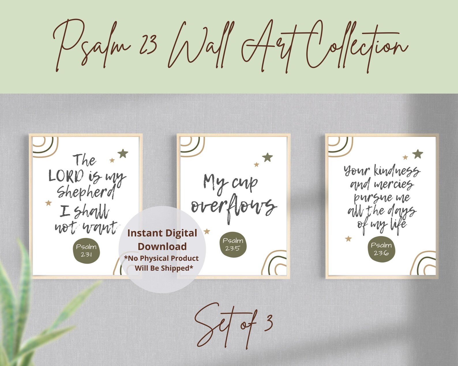 Psalm 23 Wall Art Printable Modern Christian Art Minimalist - Etsy