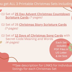 25 Days Advent Countdown, 28 Christmas Story Cards, 12 Days of ...