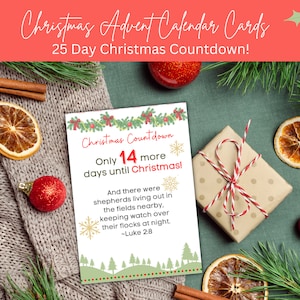25 Days of Advent Calendar Christmas Countdown Bible Verse Cards ...