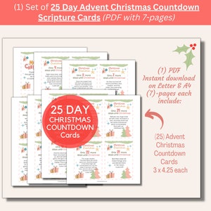 25 Days Advent Countdown, 28 Christmas Story Cards, 12 Days of ...