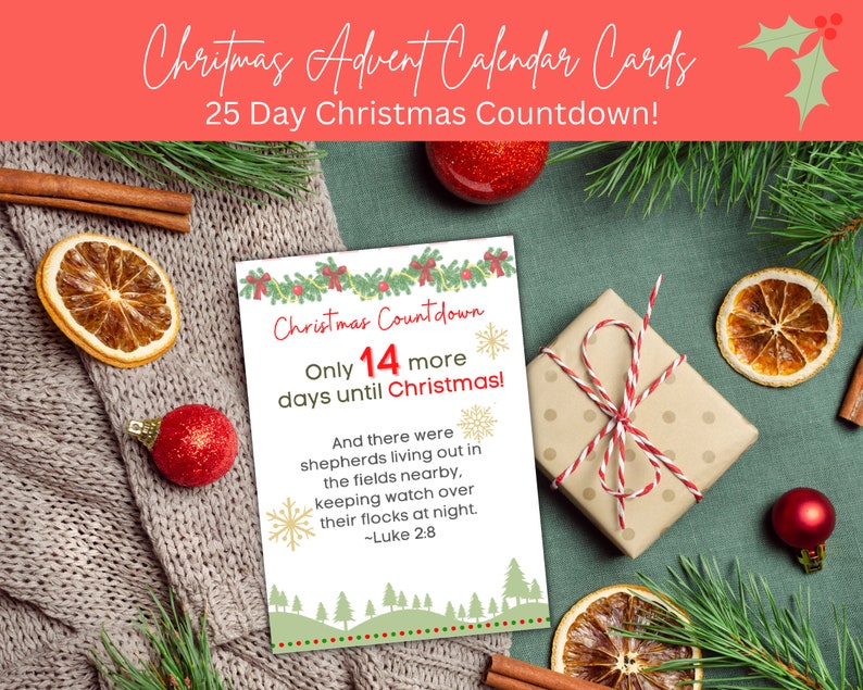 25 Days of Advent Calendar Christmas Countdown Bible Verse - Etsy