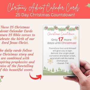 25 Days of Advent Calendar Christmas Countdown Bible Verse - Etsy