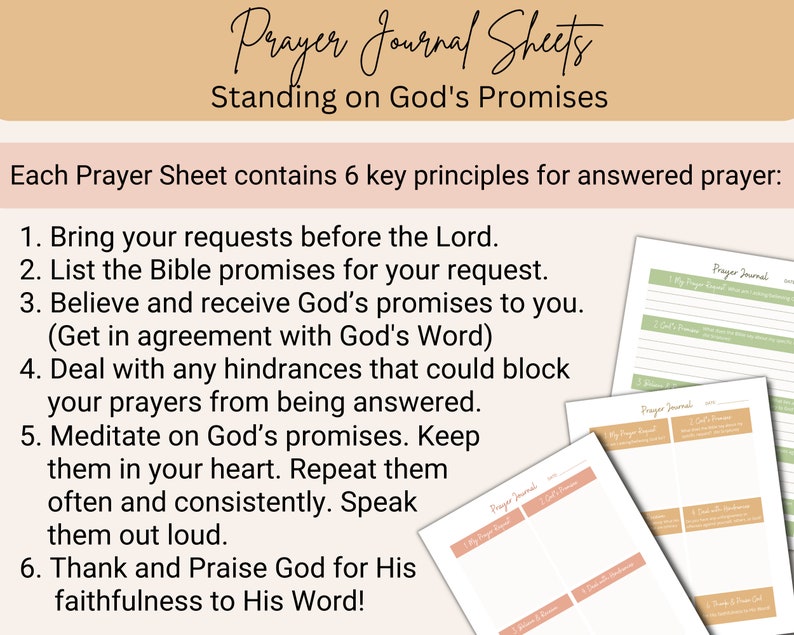 Prayer Journal Sheets Printable Digital Download - Etsy