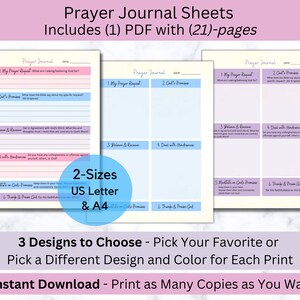 Prayer Journal Bible Study Planner Printable Christian Scripture ...