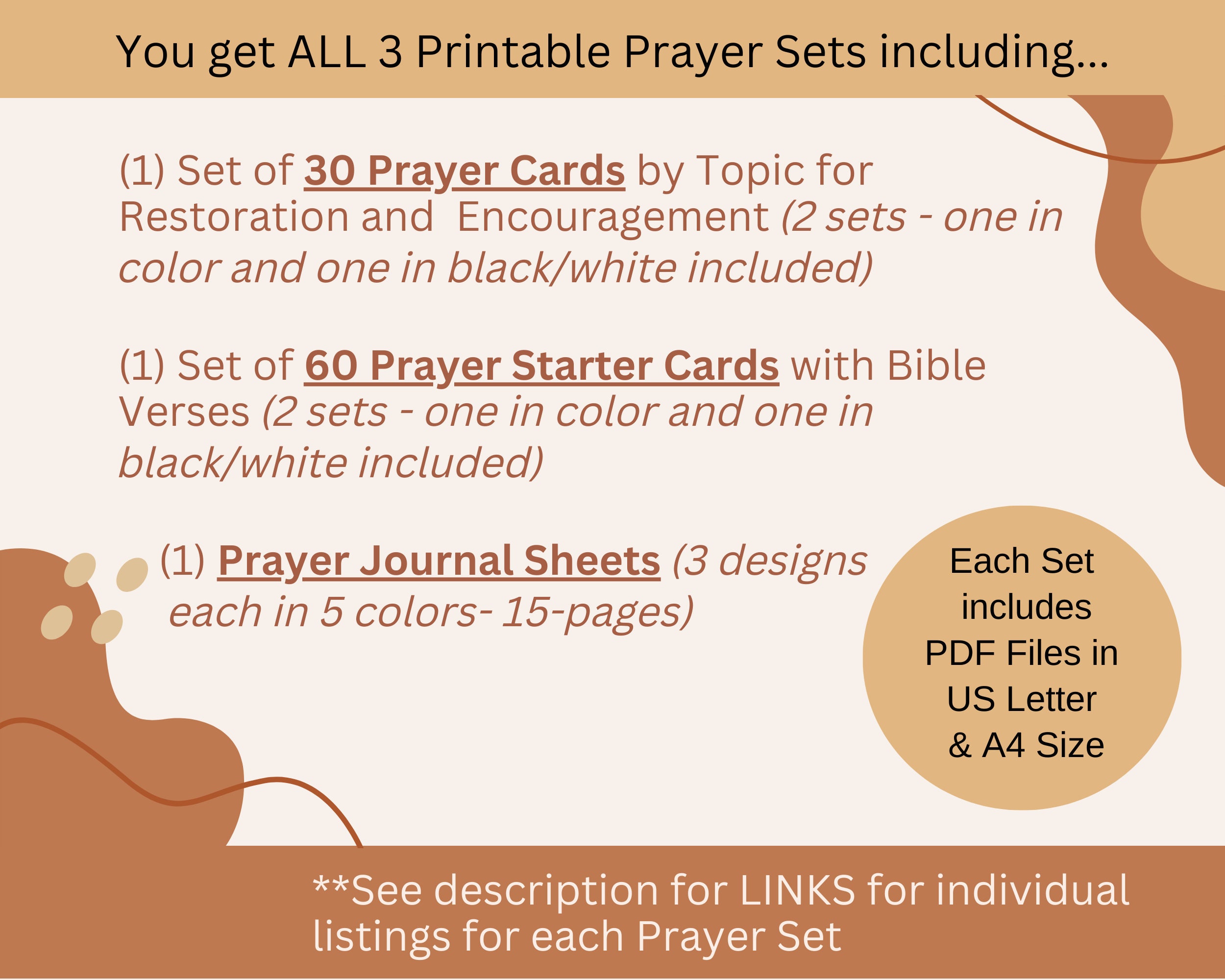 Boho Mini Prayer Cards, Calm Prayer Card Bundle, Printable Digital ...
