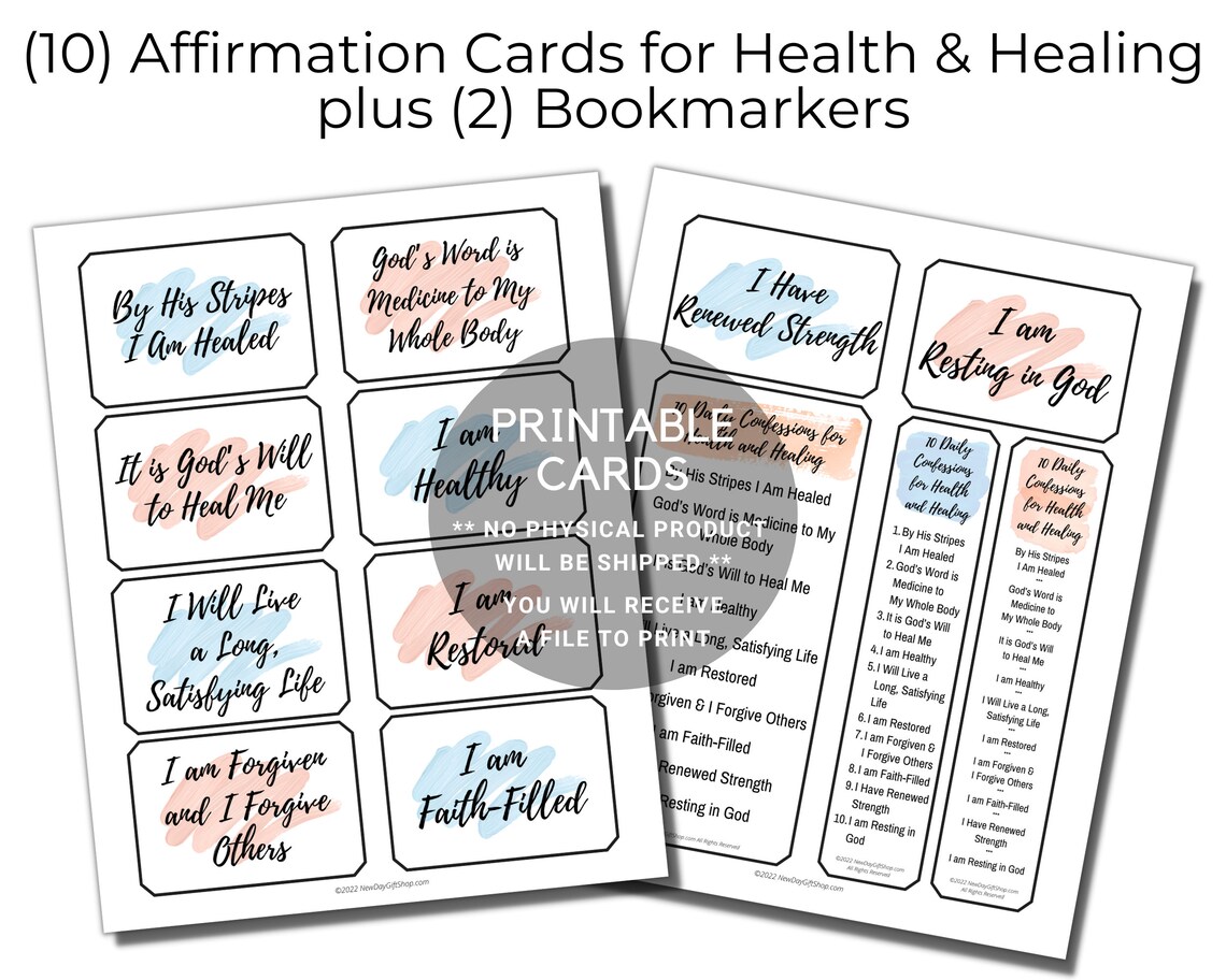 Daily Affirmation Cards With Bible Verses Scripture Cards Printable ...