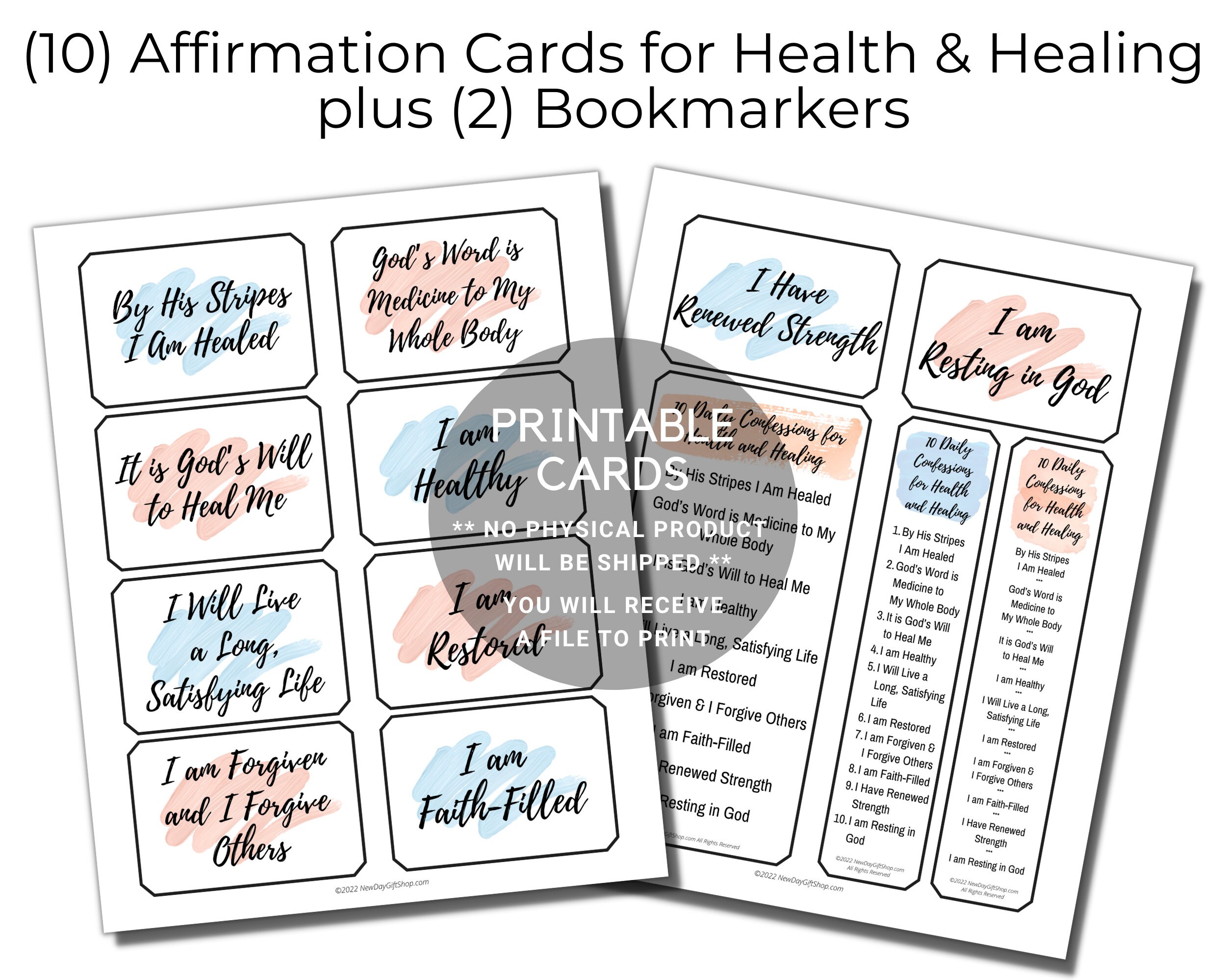 Daily Affirmation Cards With Bible Verses • Scripture Cards • Printable ...