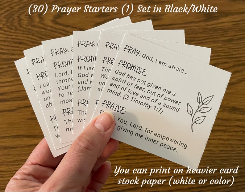 Prayer Cards Printable – Christian Prayer Starters With Bible Verses ...