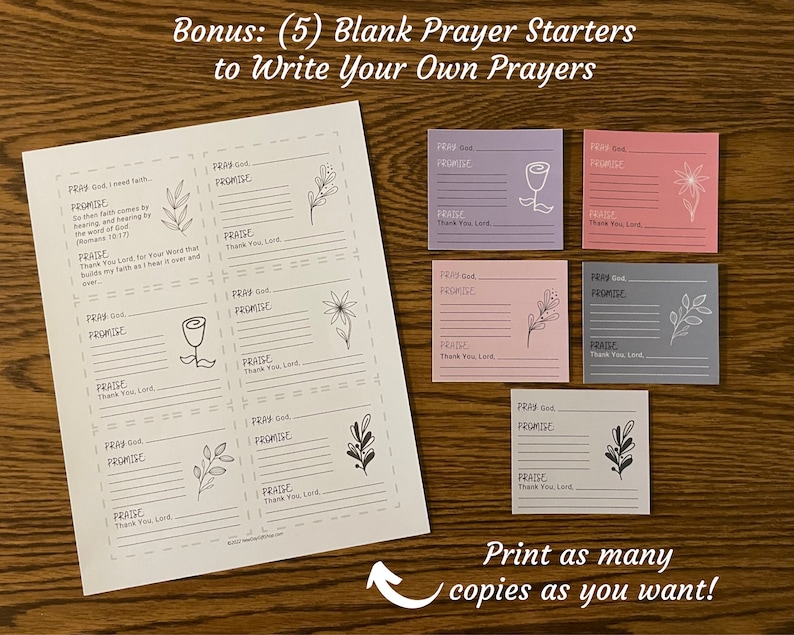 Prayer Cards Printable – Christian Prayer Starters With Bible Verses ...