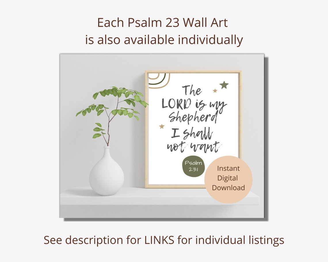 Psalm 23 Wall Art Printable Modern Christian Art Minimalist - Etsy