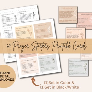 Prayer Starter Cards With Bible Verses: Pastel Mini Printable (PDF) - Etsy