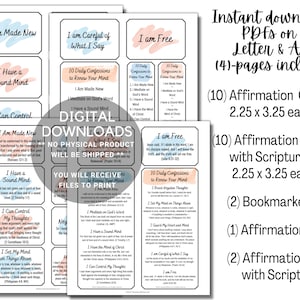 Renew Your Mind Scripture Affirmation Cards, Printable Digital Memory ...
