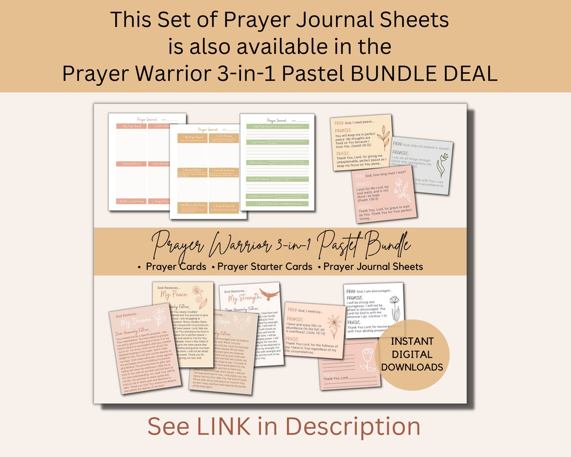 Prayer Journal Sheets Printable Digital Download - Etsy