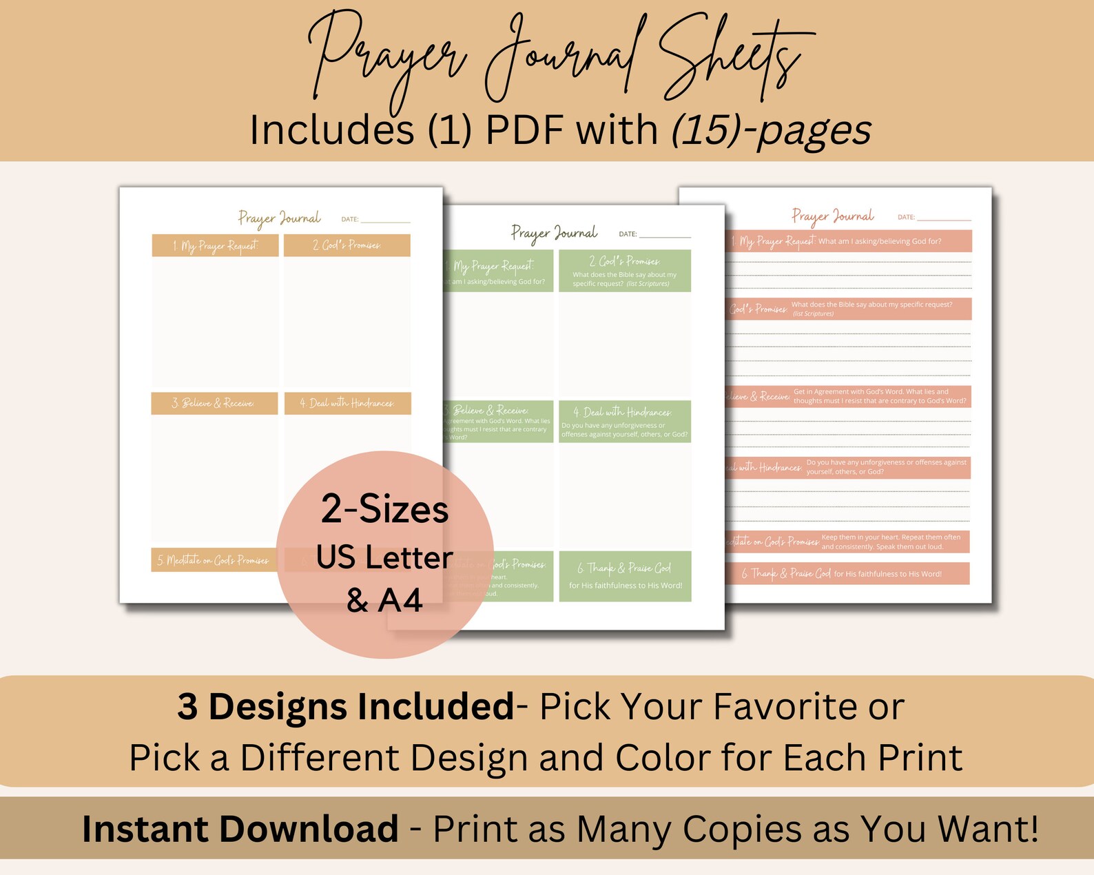 Prayer Journal Sheets Printable Digital Download - Etsy
