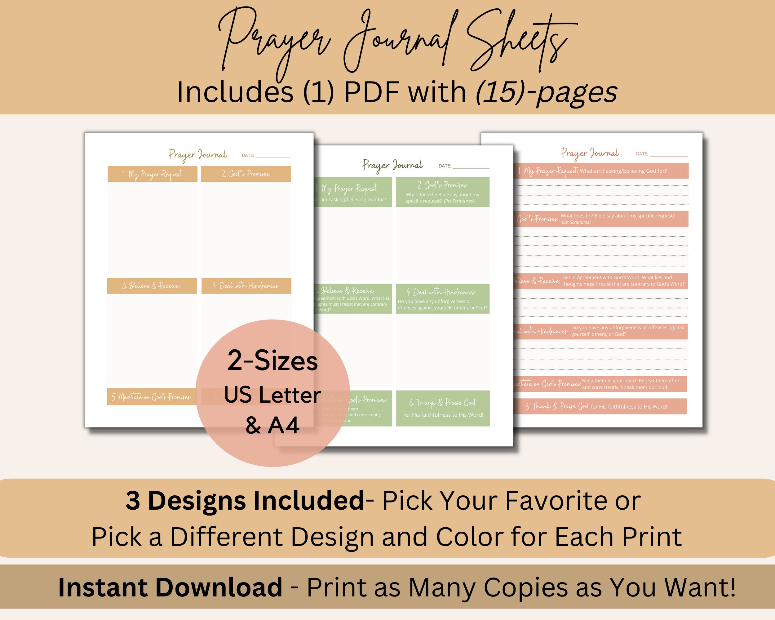 Prayer Journal Sheets Printable Digital Download - Etsy