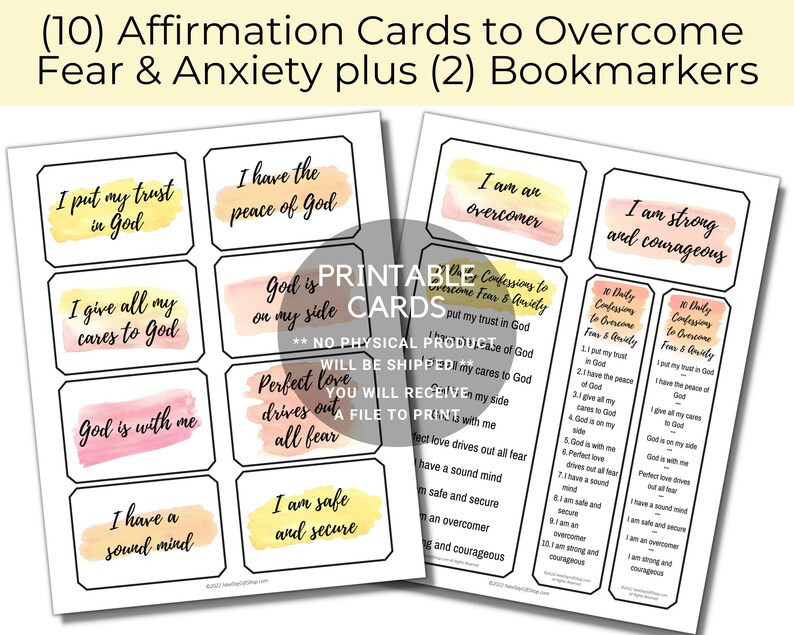 Printable Affirmation Cards – Overcome Negative Thoughts & Build ...