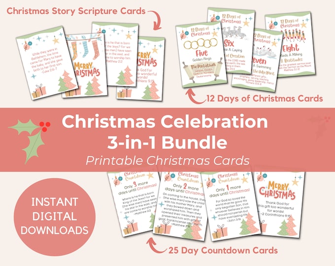 25-day Christmas Advent Calendar, Digital Cards With Inspiring Bible ...