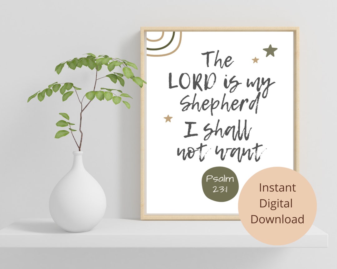 Psalm 23 Wall Art the Lord is My Shepherd, I Shall Not Want Printable ...
