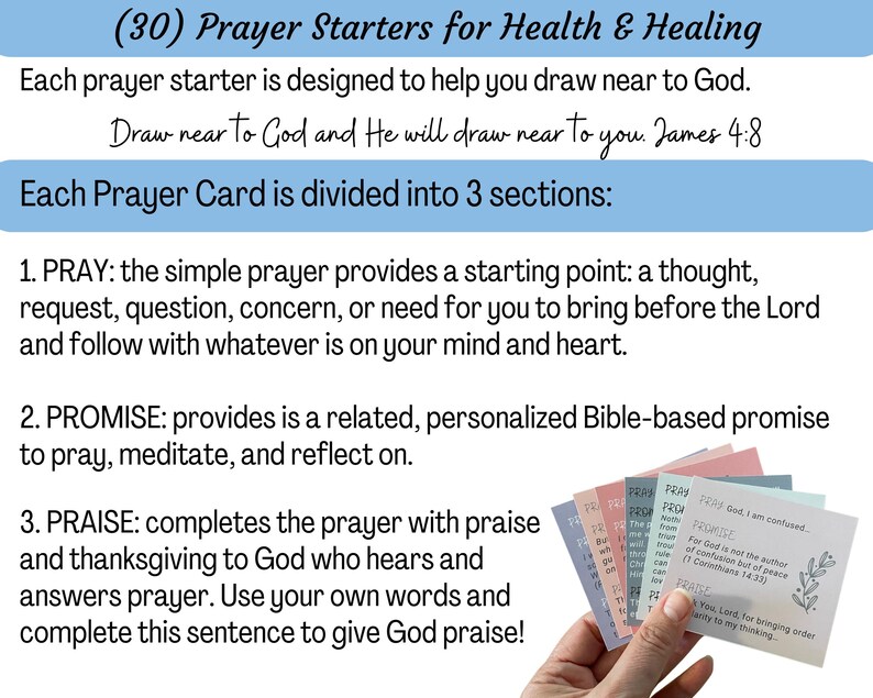 Healing Prayer Board Kit Printables, Prayer Starter Cards for ...