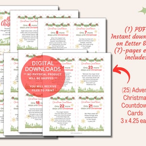 25 Days of Advent Calendar Christmas Countdown Bible Verse Cards ...