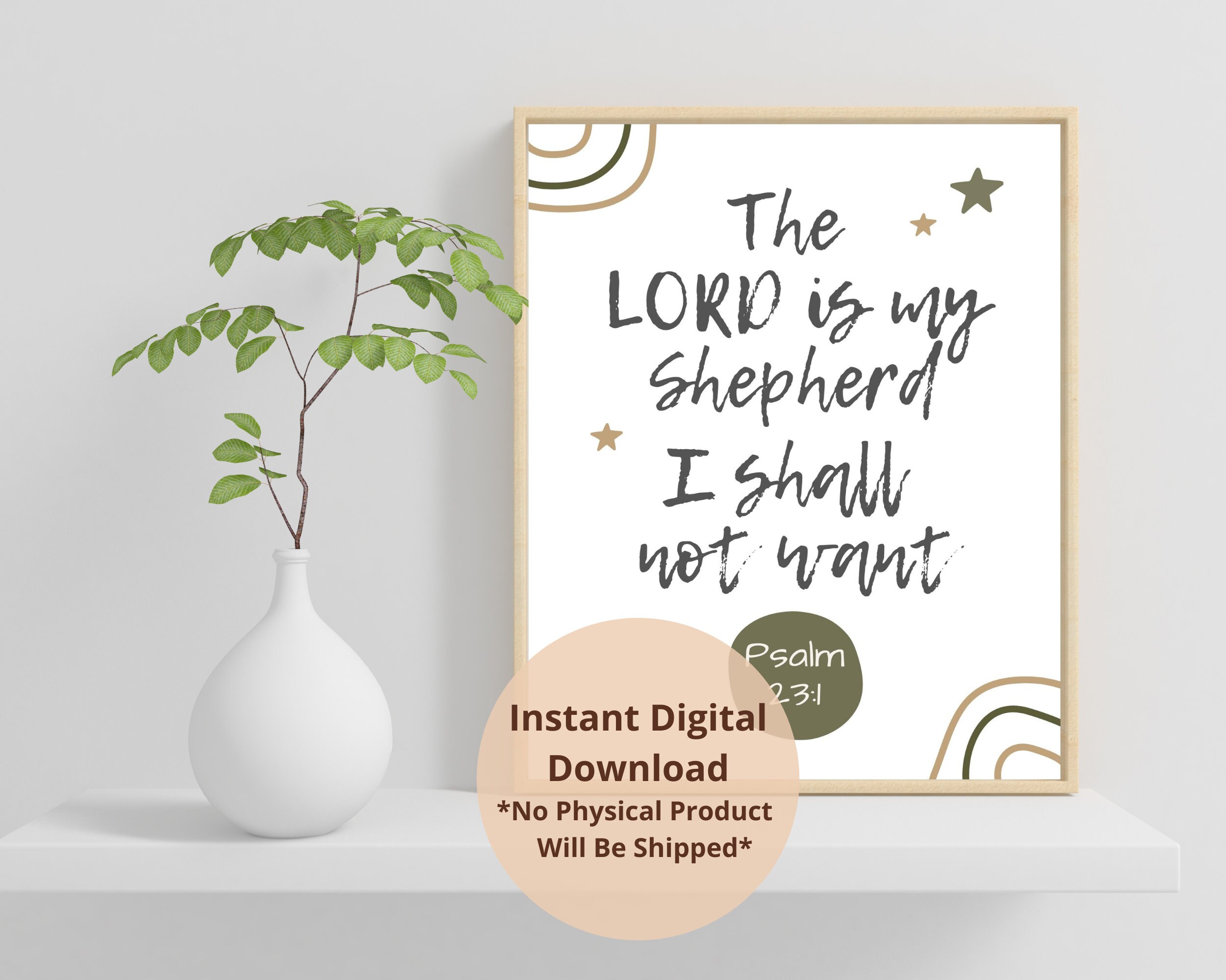 Psalm 23 Wall Art Printable, Modern Christian Art, Minimalist Bible ...