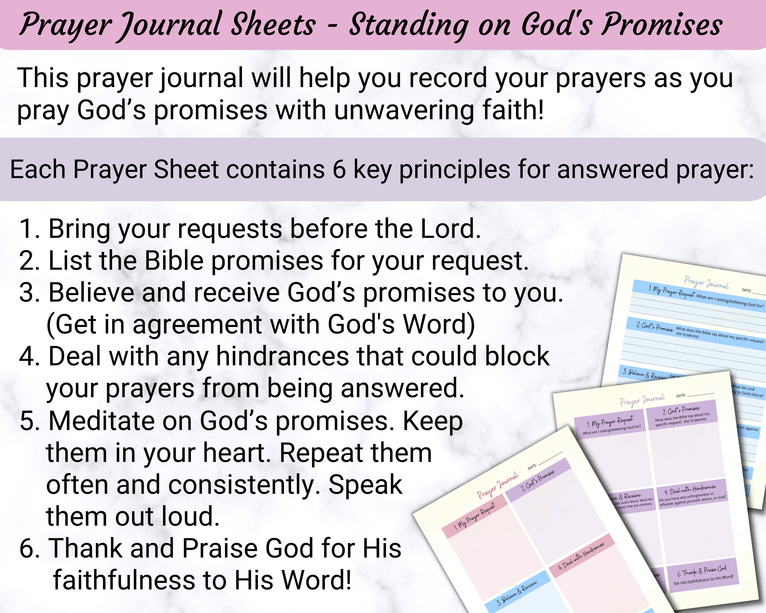 Prayer Journal Bible Study Planner Printable Christian - Etsy