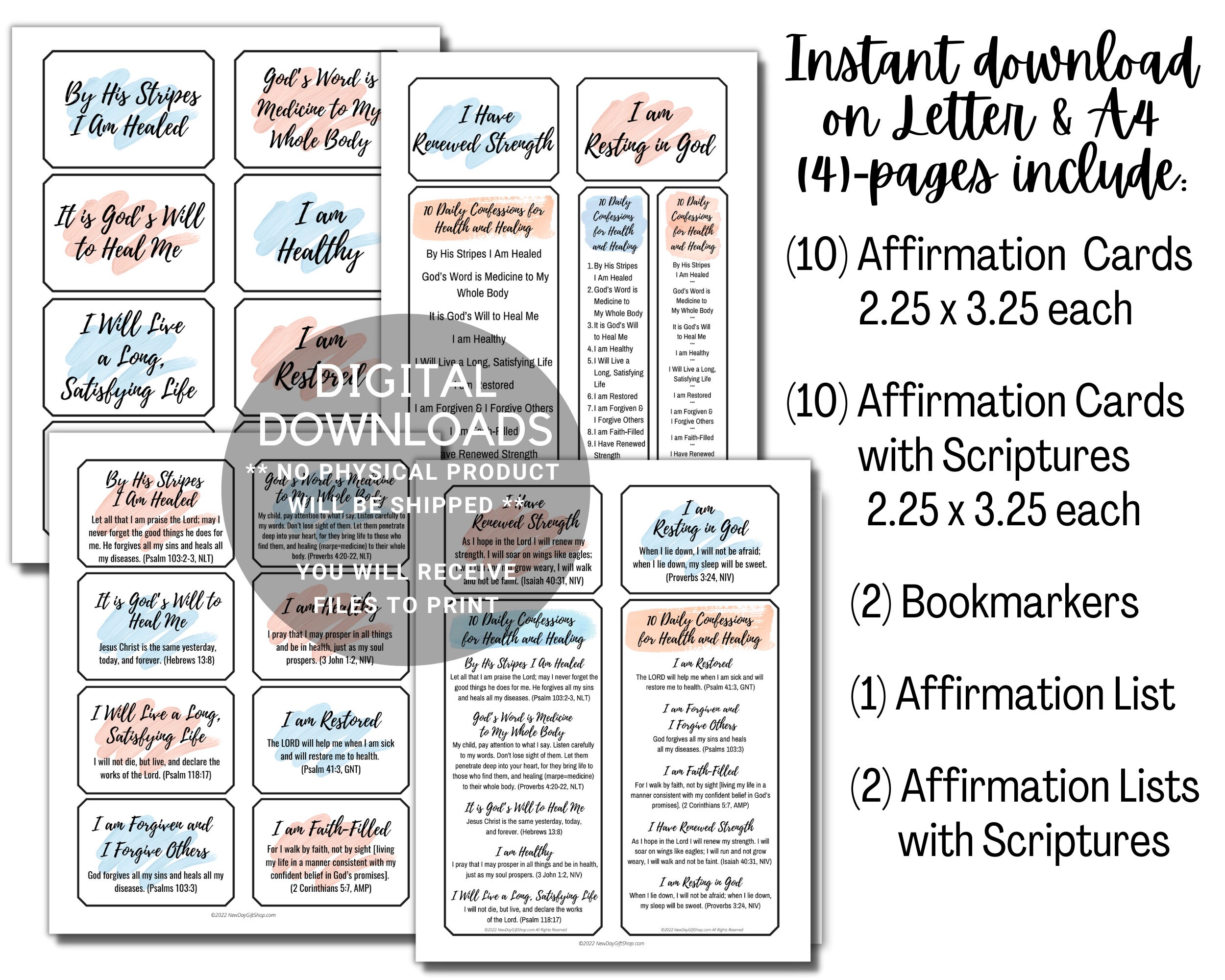 Daily Prayer Cards With Bible Verses, Scripture Cards, Printable ...