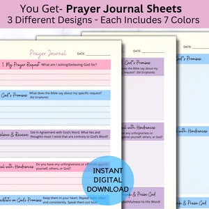 Prayer Board Kit Printables, Vision Board, Prayer Journal Cards Bundle ...