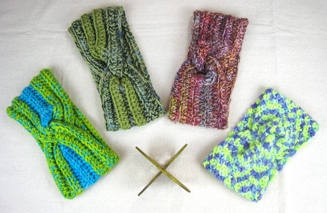 Hand Crocheted Merino Wool Ear Warmer: Twist Style Headband in 4 ...