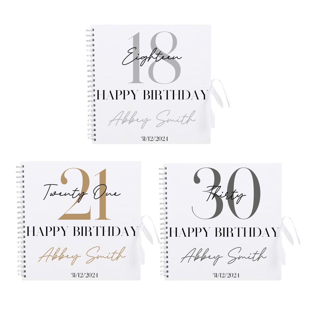 Personalized Birthday Scrapbook: Milestone Guestbook, Memory Album (30. ...