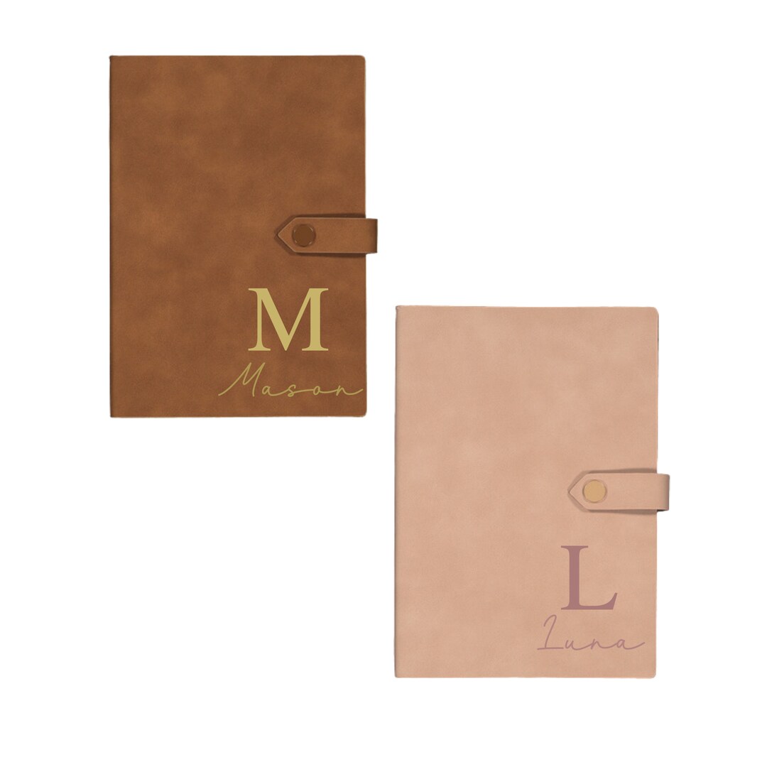 Personalised Vegan Suede A5 Notebook — Custom Initial and Name Journal ...