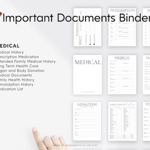 Important Document Organizer, Life Binder, Death Binder, Next of Kin ...