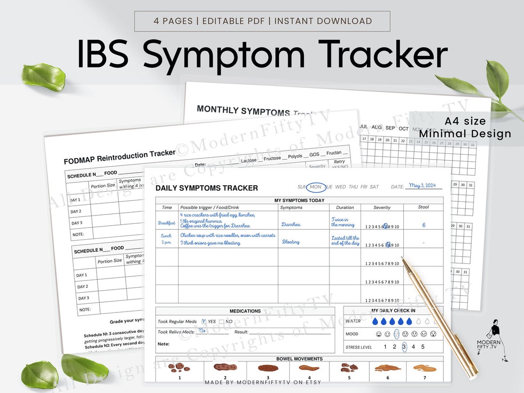 Low FODMAP Food Symptoms Tracker, Food Sensitivity Journal, IBS Symptom ...
